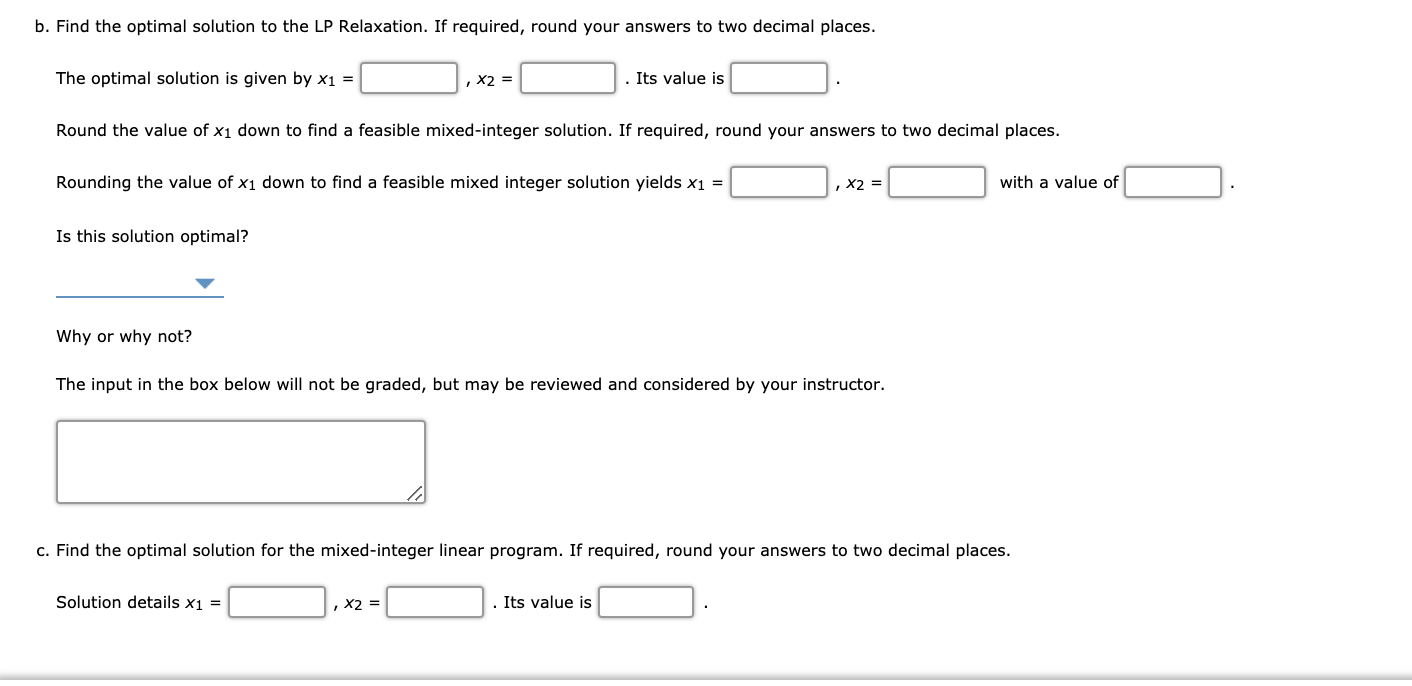 Solved Consider the following mixed-integer linear program: | Chegg.com