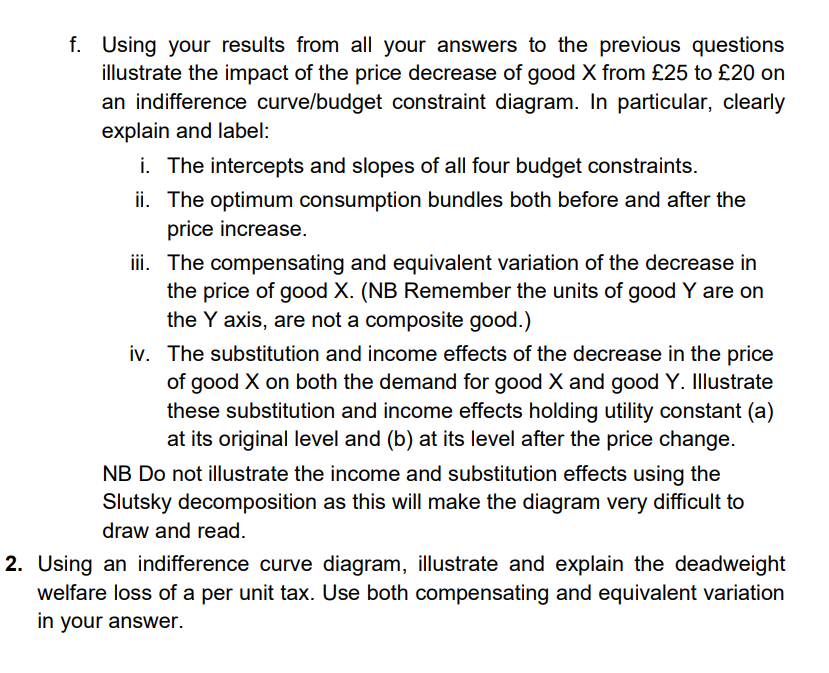 1. Assume that Matt’s utility from consuming good X | Chegg.com