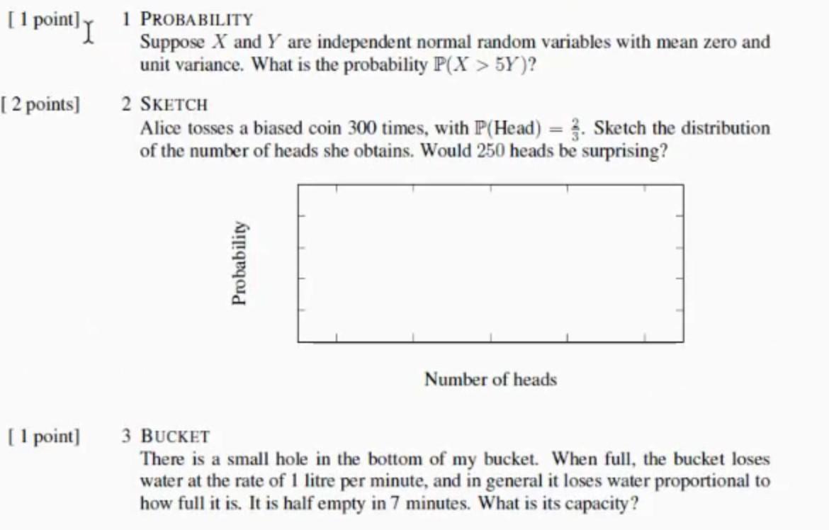 Solved [ 1 point) I 1 PROBABILITY Suppose X and Y are | Chegg.com