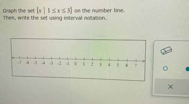 Solved Graph the set {x∣1≤x≤3} on the number line. Then, | Chegg.com