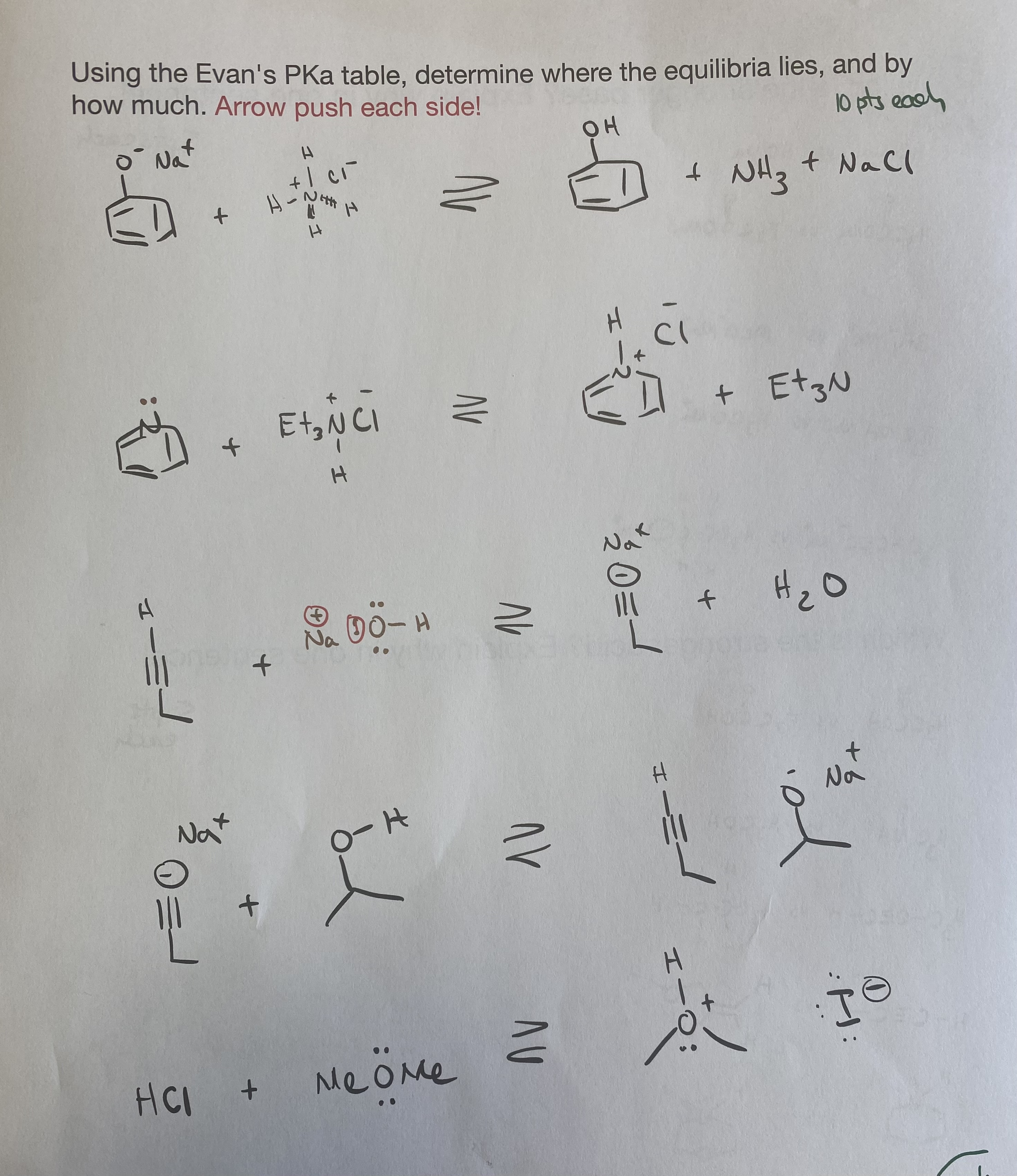 Use pKa values to determine where the equilibrium | Chegg.com
