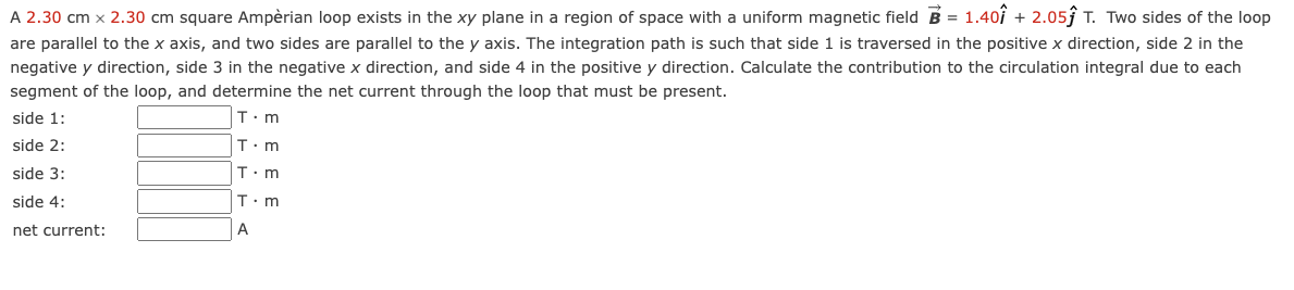Solved A 2.30 cm×2.30 cm square Ampèrian loop exists in the | Chegg.com