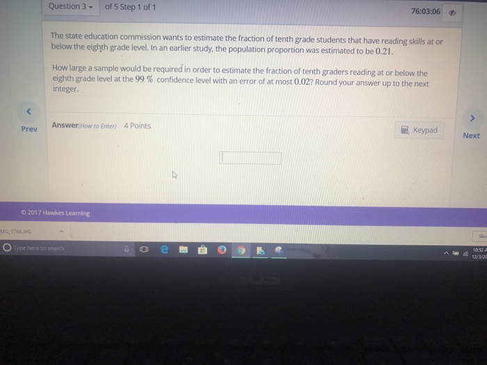 Solved Question 3-1 of 5 Step 1 of 1 76:03:06 The state | Chegg.com