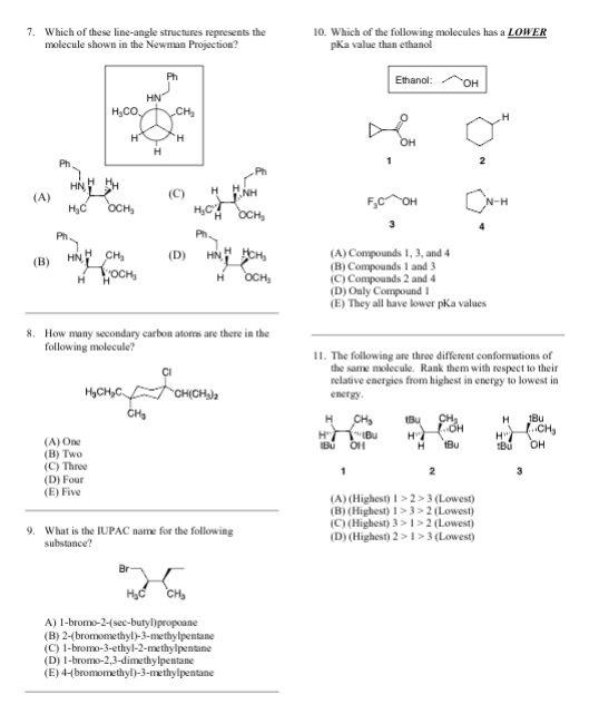 Solved 7. Which of these line-angle structures represents | Chegg.com