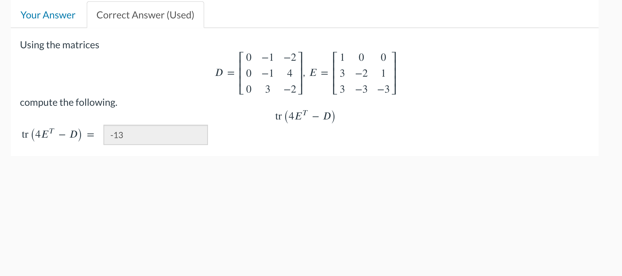 Solved Correct Answer (Used)Using the | Chegg.com
