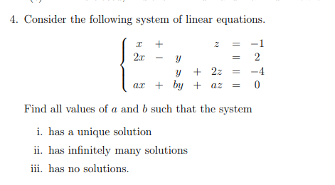 Solved Consider the following system of linear equationsx + | Chegg.com
