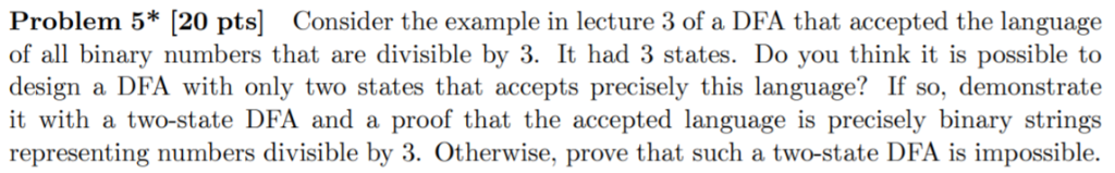 Solved Problem 5* [20 pts] Consider the example in lecture 3 | Chegg.com