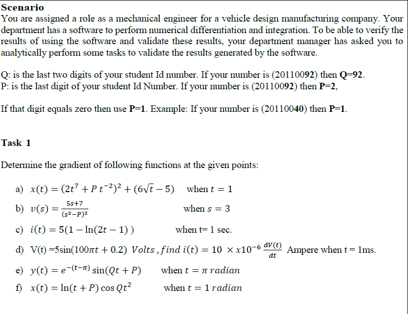 Solved Scenario You are assigned a role as a mechanical | Chegg.com