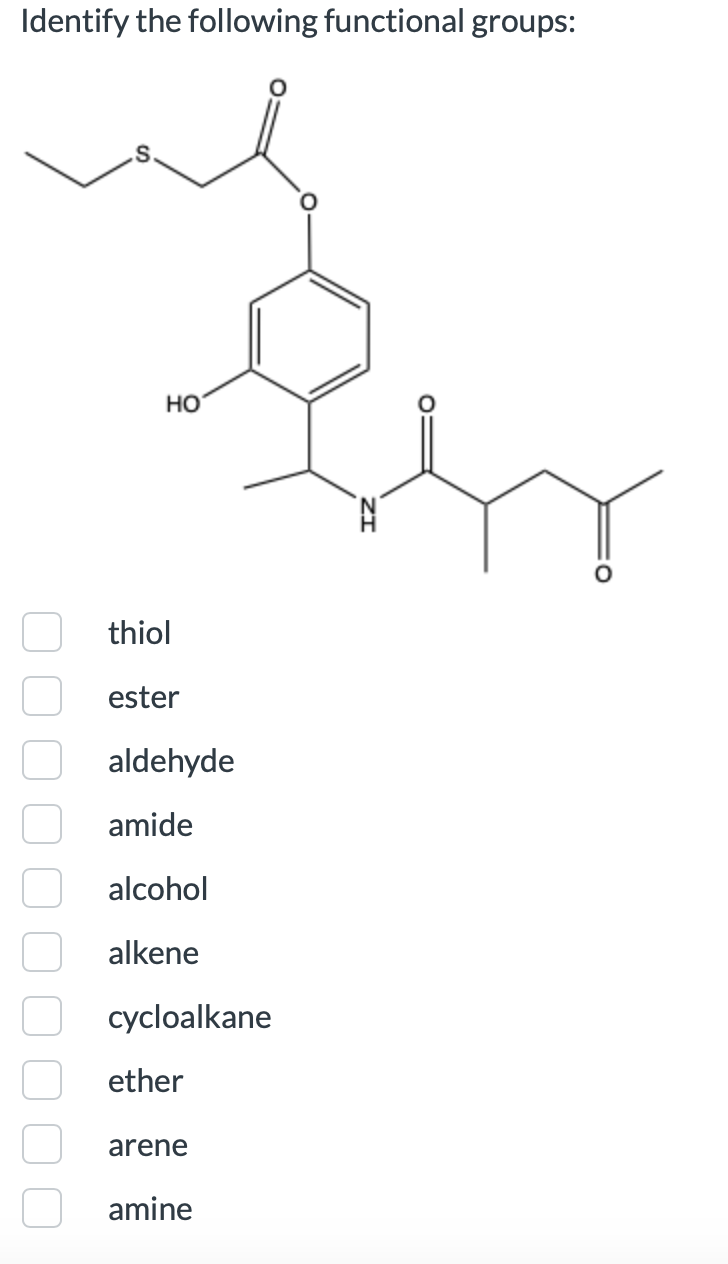 Solved Identify the following functional | Chegg.com