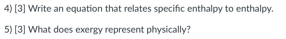 Solved 4) [3] Write an equation that relates specific | Chegg.com