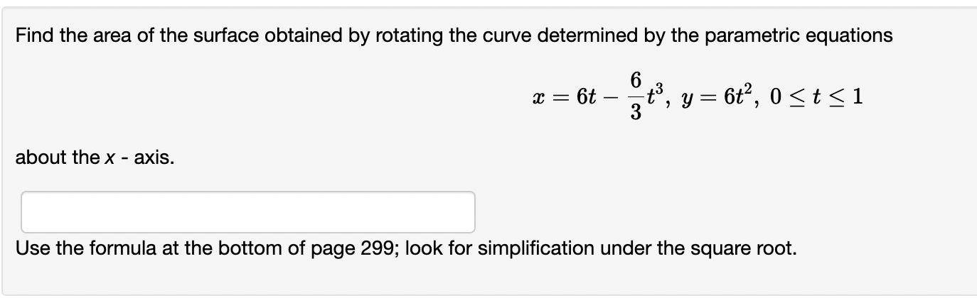 Solved Find the area of the surface obtained by rotating the | Chegg.com