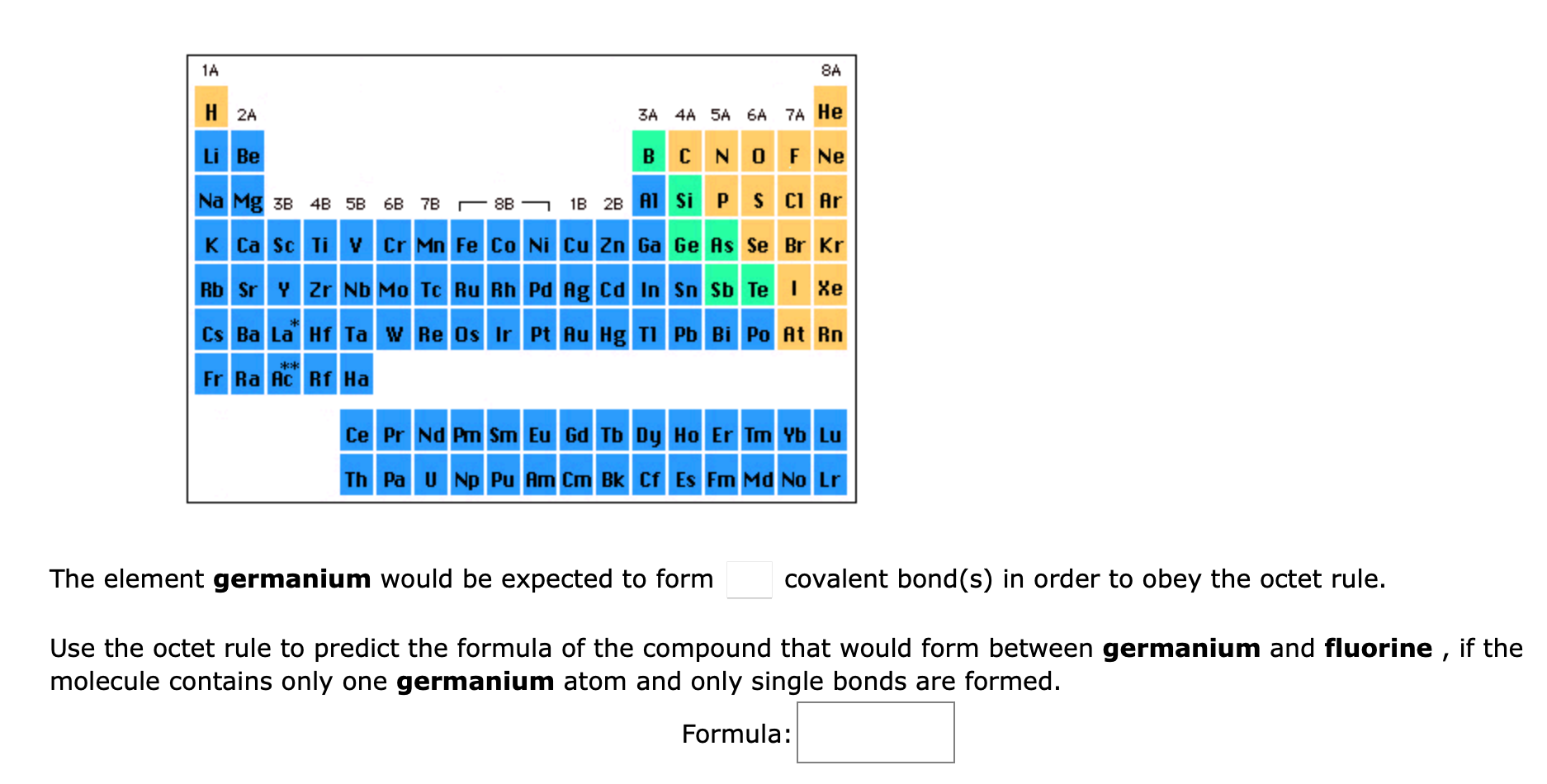 Solved The element germanium would be expected to form | Chegg.com