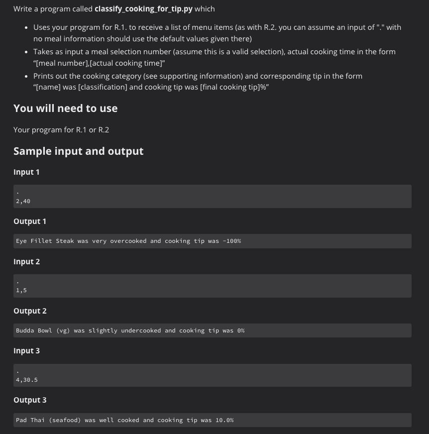 R.5. Classify cooking time and determine the tip that | Chegg.com