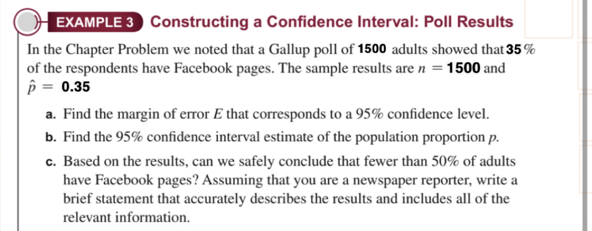 Solved EXAMPLE 3 Constructing a Confidence Interval: Poll | Chegg.com