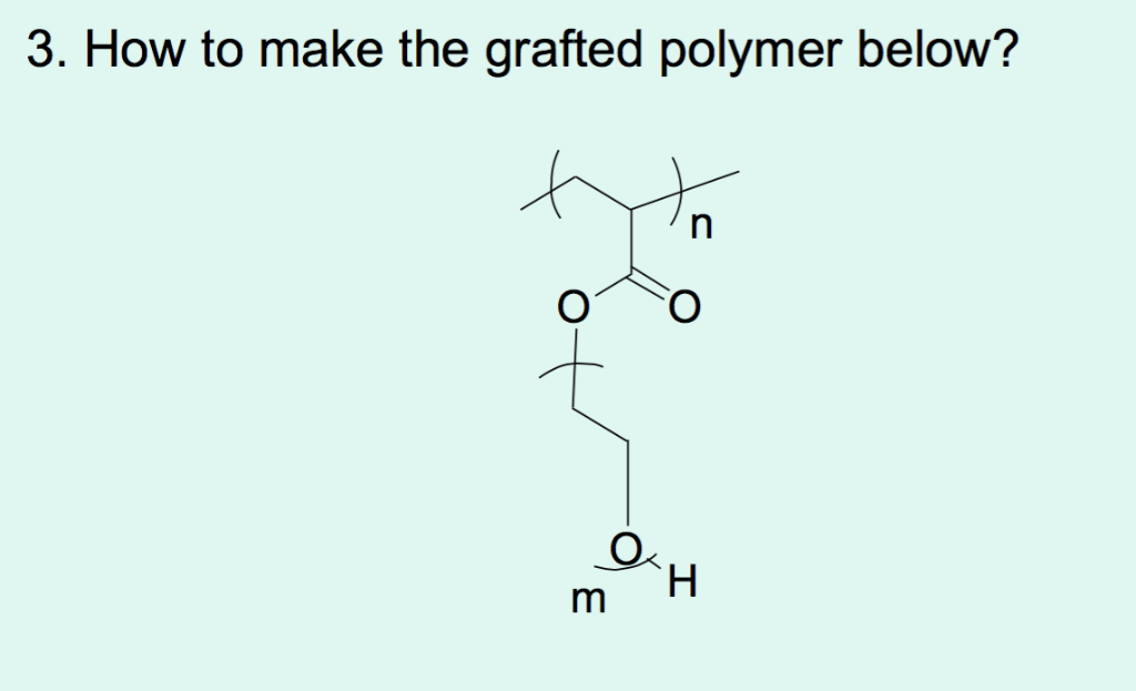 Solved 3. How to make the grafted polymer below? | Chegg.com