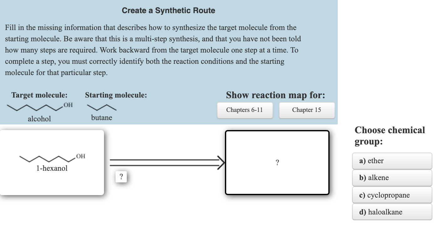 Solved Create a Synthetic Route Fill in the missing | Chegg.com