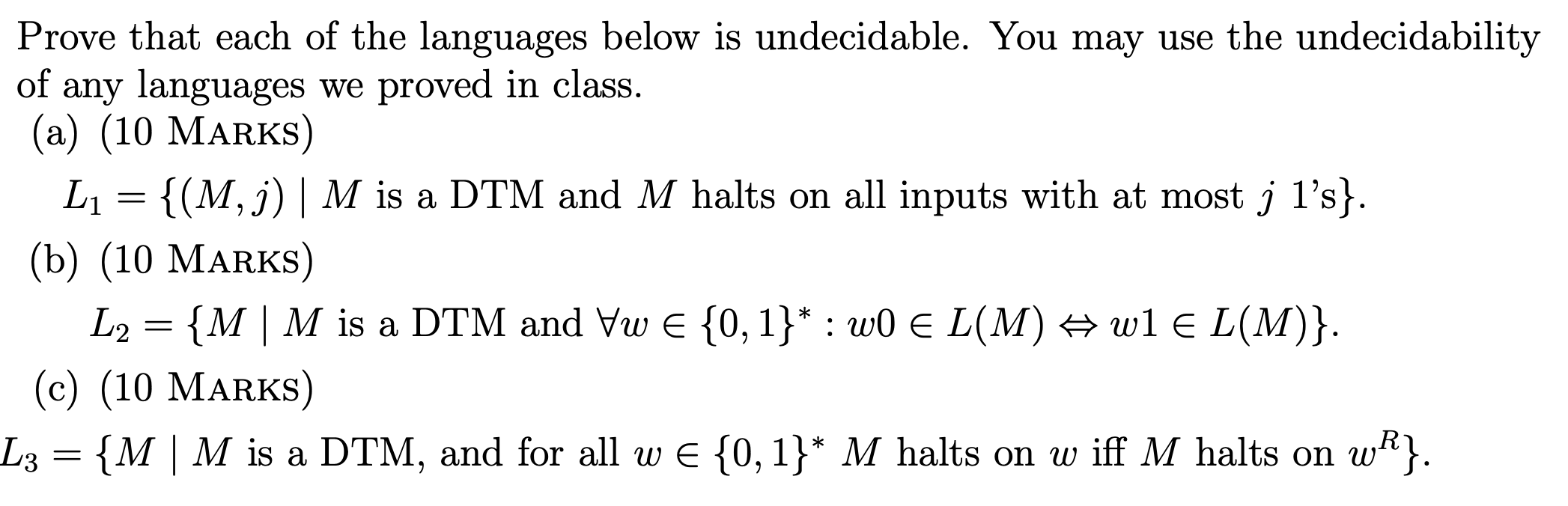 Solved Prove that each of the languages below is | Chegg.com
