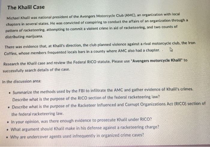 The Khalil Case Michael Khalil was national president | Chegg.com