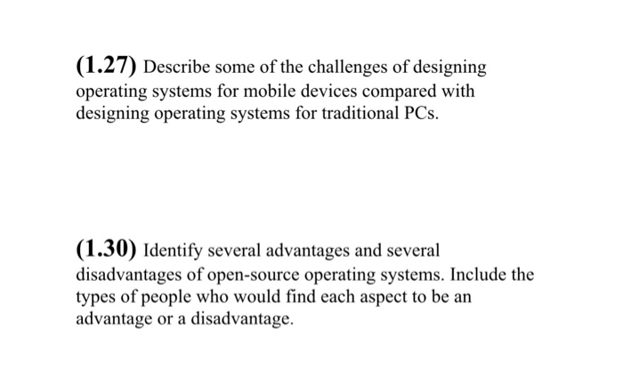 Solved (1.27) Describe some of the challenges of designing | Chegg.com