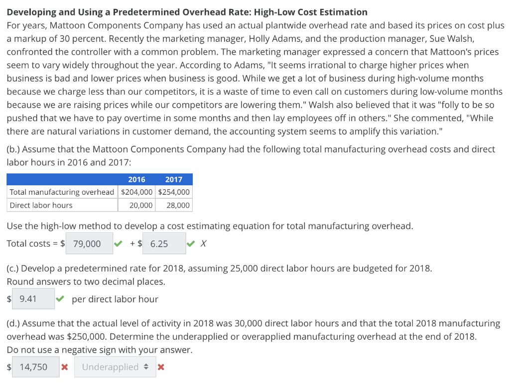 Solved Developing and using a Predetermined Overhead Rate: | Chegg.com
