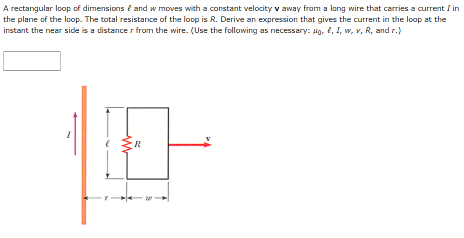 Solved A rectangular loop of dimensions ℓ and w moves with | Chegg.com