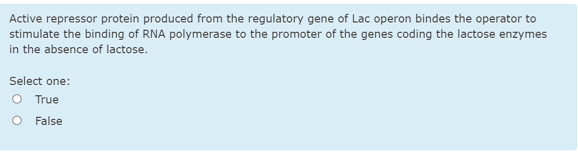 Solved Active repressor protein produced from the regulatory | Chegg.com