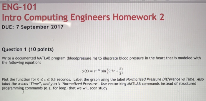 Solved Write a documented MATLAB program (bloodpressure.m) | Chegg.com