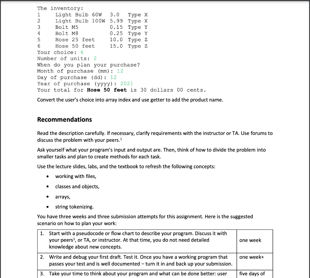 Solved Assignment goals . Build experience working with | Chegg.com