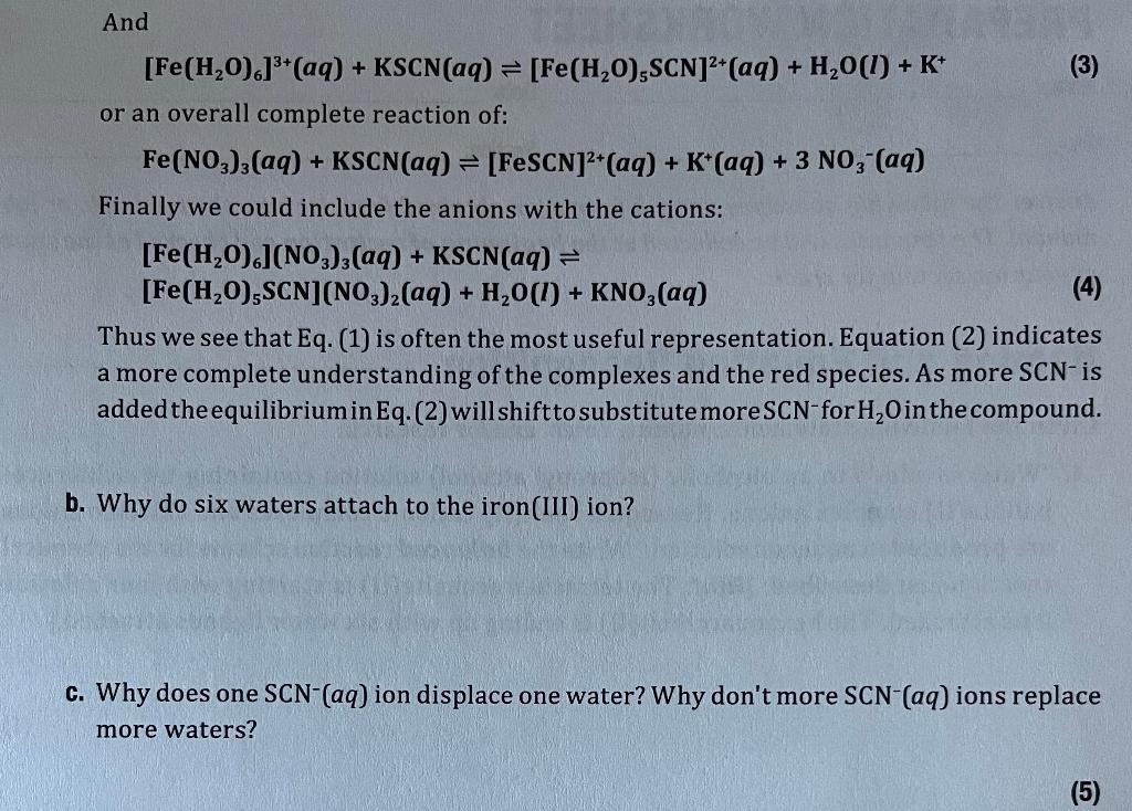 Solved 3. a. "An aqueous solution of iron(III) nitrate is | Chegg.com