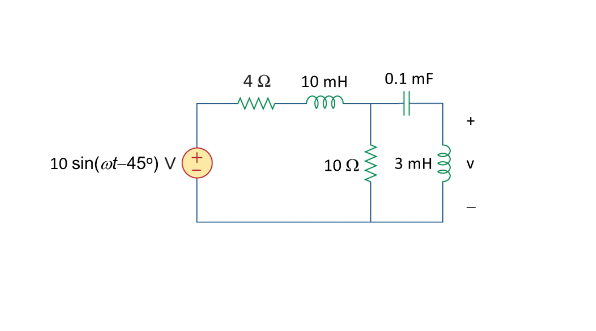 Solved Use phasor and voltage division to find the voltage v | Chegg.com