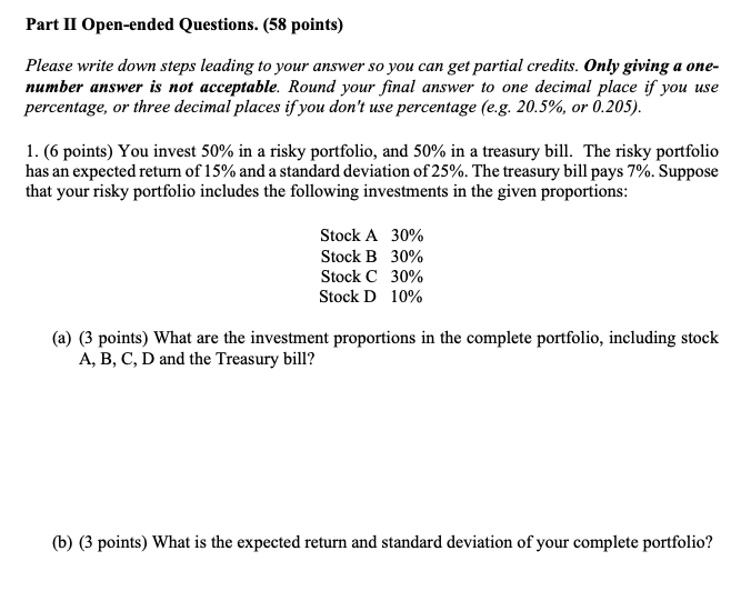 Solved Part II Open-ended Questions. (58 points) Please | Chegg.com