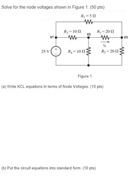 Solved (a) ﻿Write KCL equations in terms of Node Voltages. | Chegg.com