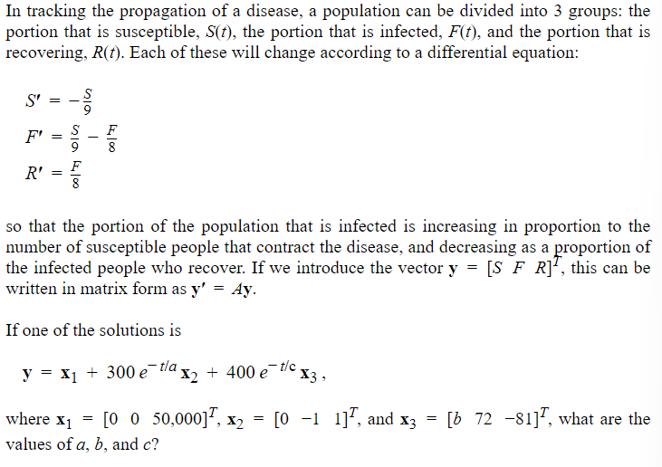 Solved In tracking the propagation of a disease, a | Chegg.com