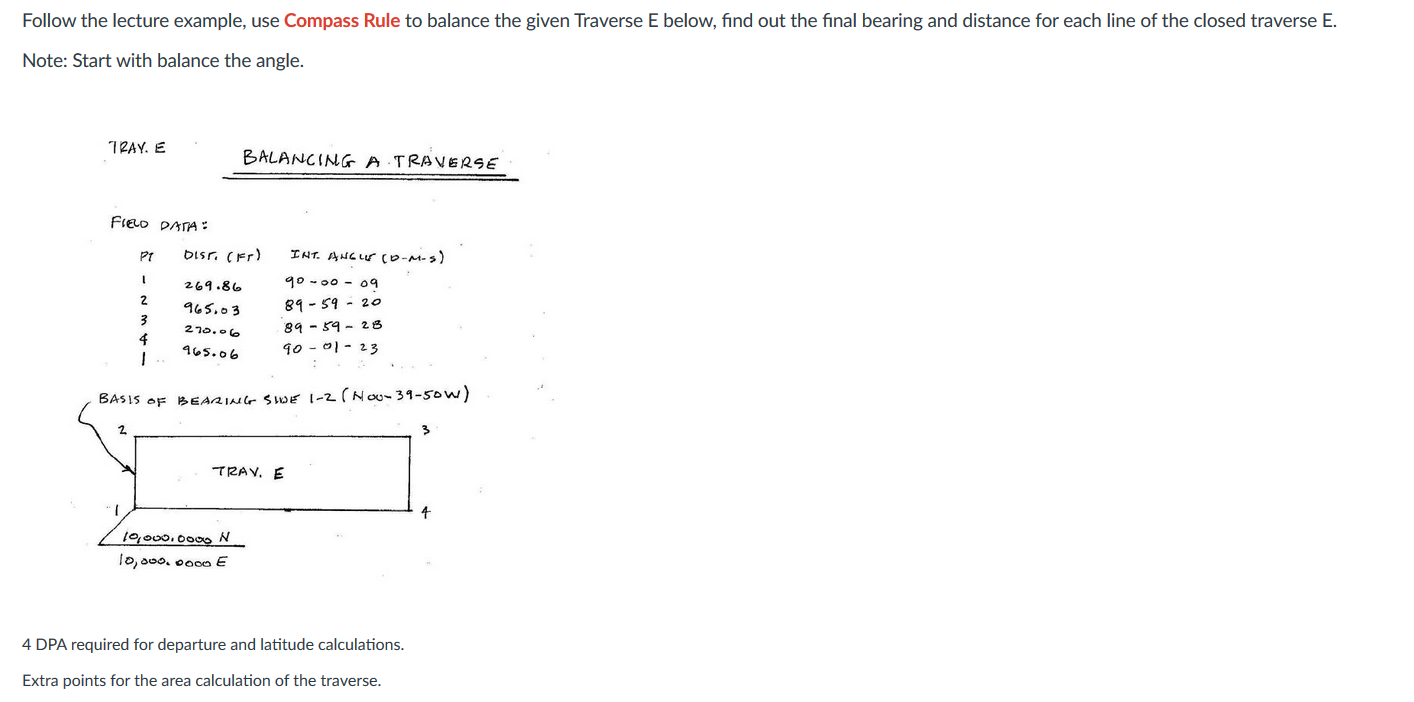 Solved Follow the lecture example, use Compass Rule to | Chegg.com