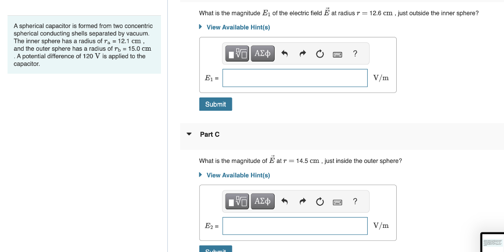 Solved A spherical capacitor is formed from two concentric | Chegg.com