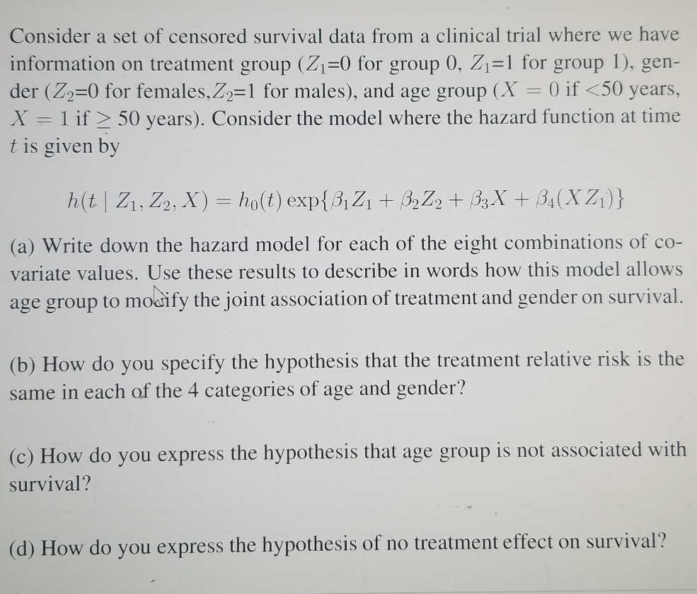 Solved Consider A Set Of Censored Survival Data From A