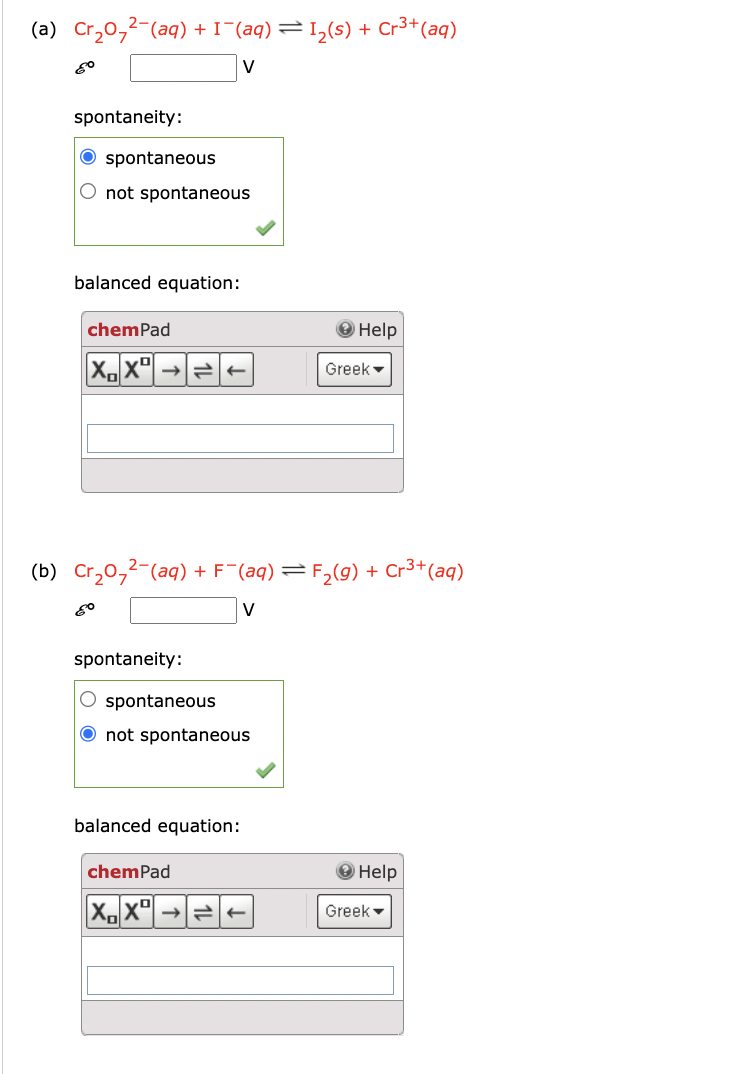 Solved \\[ \\mathrm{Cr}_{2} \\mathrm{O}_{7}{ }^{2-}(a | Chegg.com
