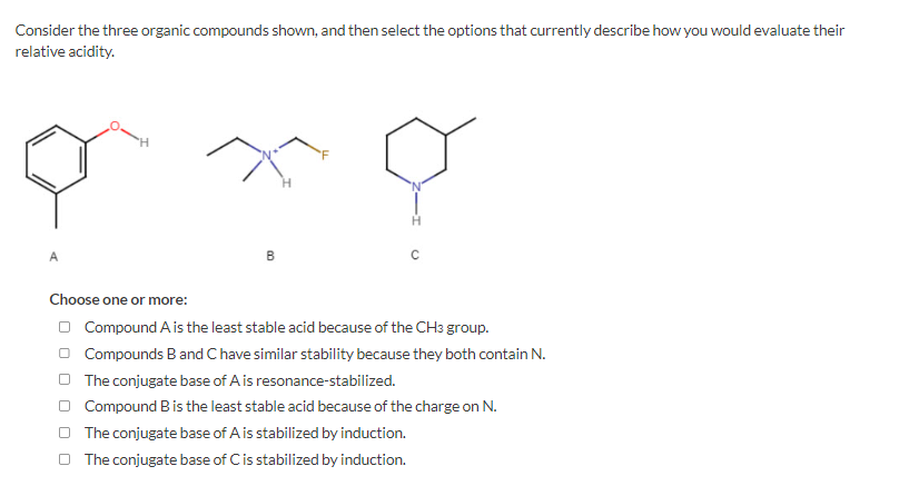 Solved Consider the three organic compounds shown, and then | Chegg.com