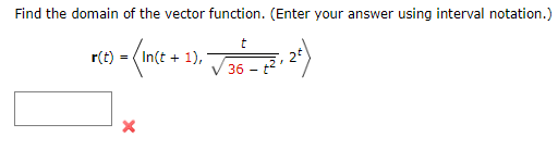 Solved Find the domain of the vector function. (Enter your | Chegg.com