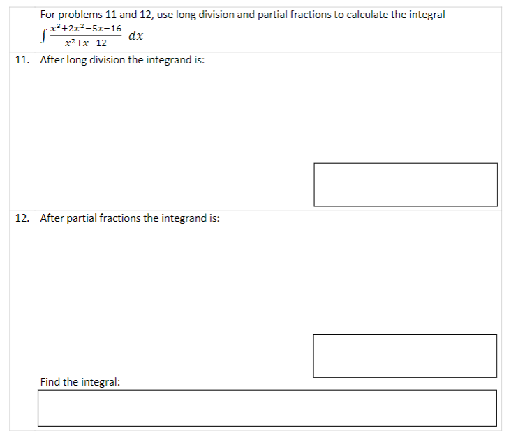 Solved For problems 11 and 12 , use long division and | Chegg.com