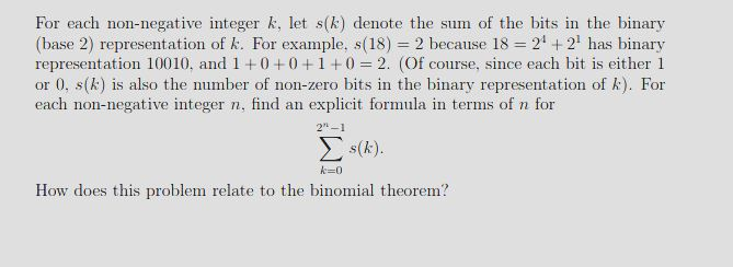 Solved For each non-negative integer k, let s(k) denote the | Chegg.com