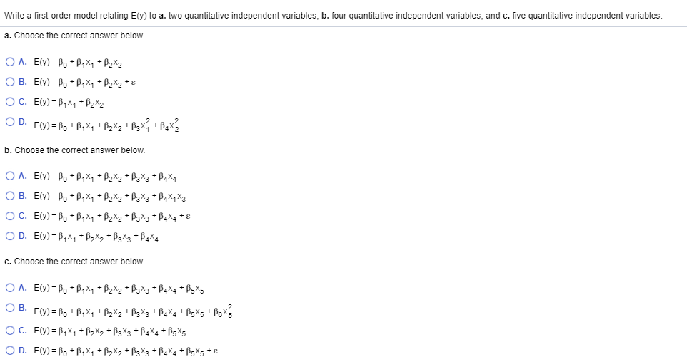 Solved Write a first-order model relating Ely) to a. two | Chegg.com