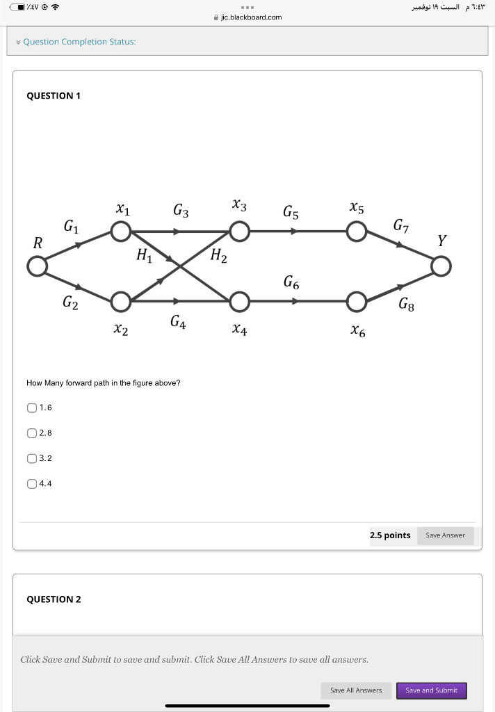 Solved How Many forward path in the figure above? 1.6 2.8 | Chegg.com