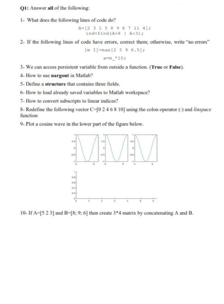 Solved Q1: Answer all of the following: 1. What does the | Chegg.com