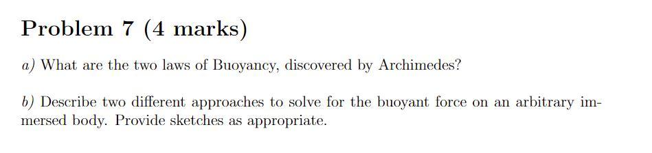 Solved Problem 7 (4 marks) a) What are the two laws of | Chegg.com