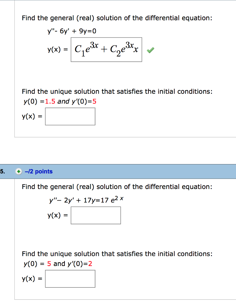 Solved Find the general (real) solution of the differential | Chegg.com
