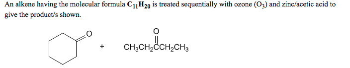 Solved An alkene having the molecular formula C11H20 is | Chegg.com