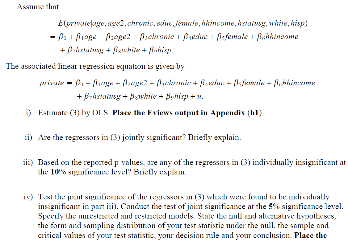 Solved Dependent Variable: PRIVATE Method: Least Squares | Chegg.com