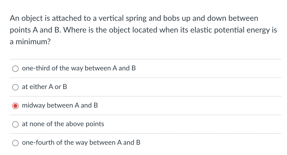 Solved An object is attached to a vertical spring and bobs | Chegg.com