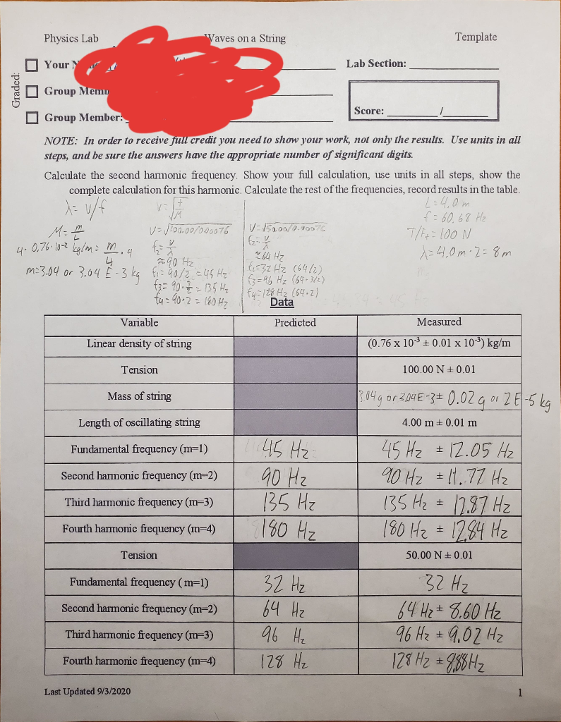 Solved Solve this physics lab with the given values. Correct | Chegg.com